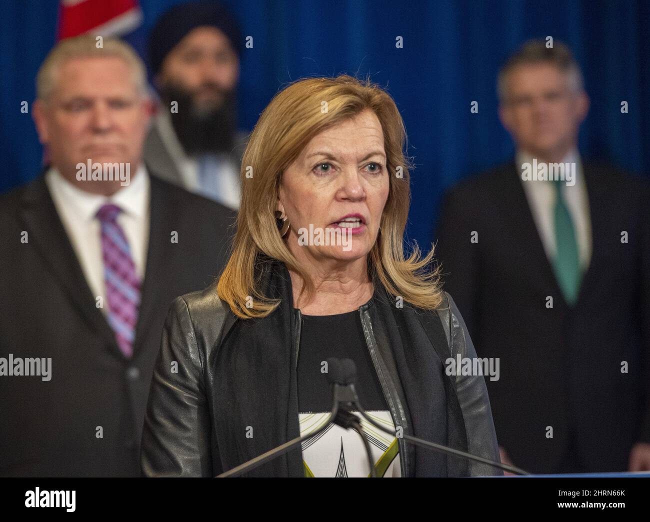 Ontario Health Minister Christine Elliott answers questions at Queen's ...