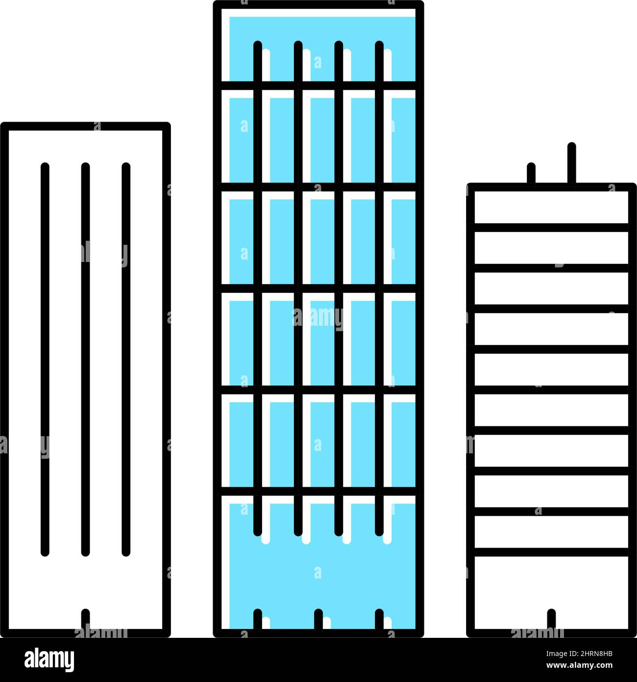 skyscraper buildings color icon vector illustration Stock Vector Image ...