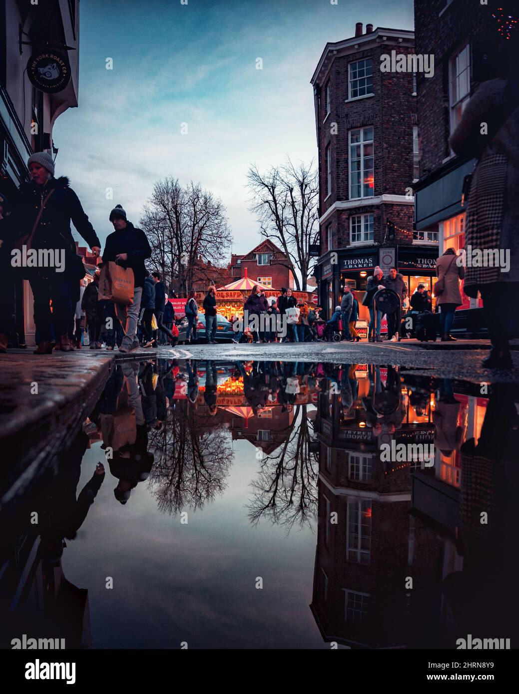 reflection view of King's Square from Low Petergate, York Stock Photo ...