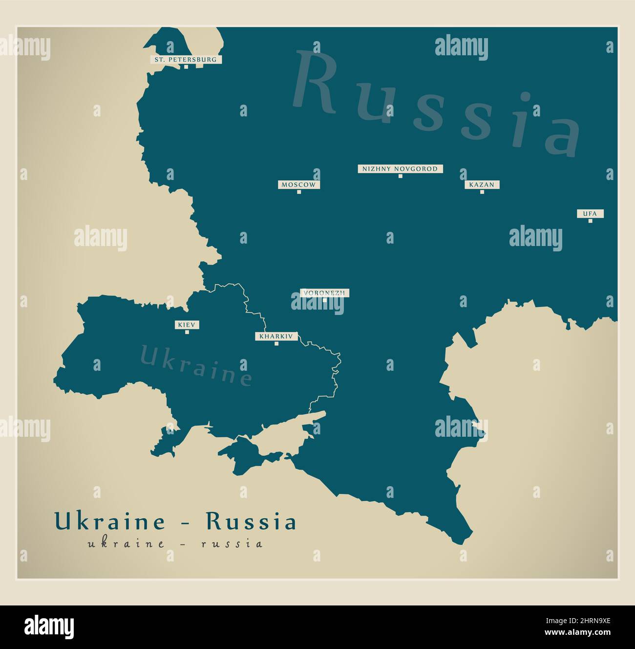 Modern Map - Ukraine and Russia Map Stock Vector Image & Art - Alamy