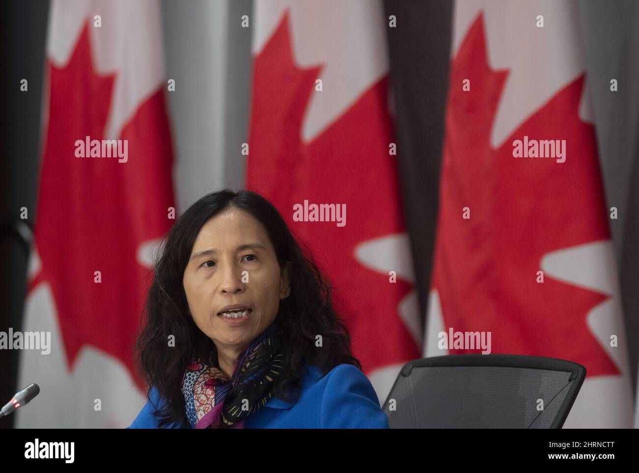 Chief Public Health Officer Theresa Tam responds to a question during a ...