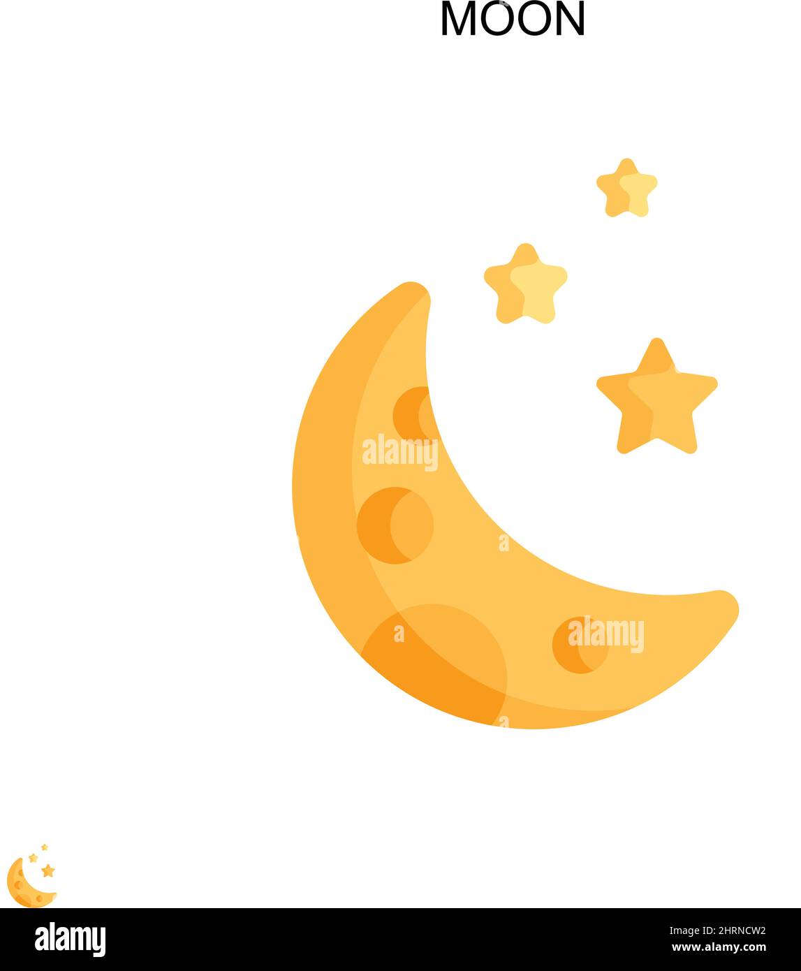 Moon Simple vector icon. Illustration symbol design template for web ...