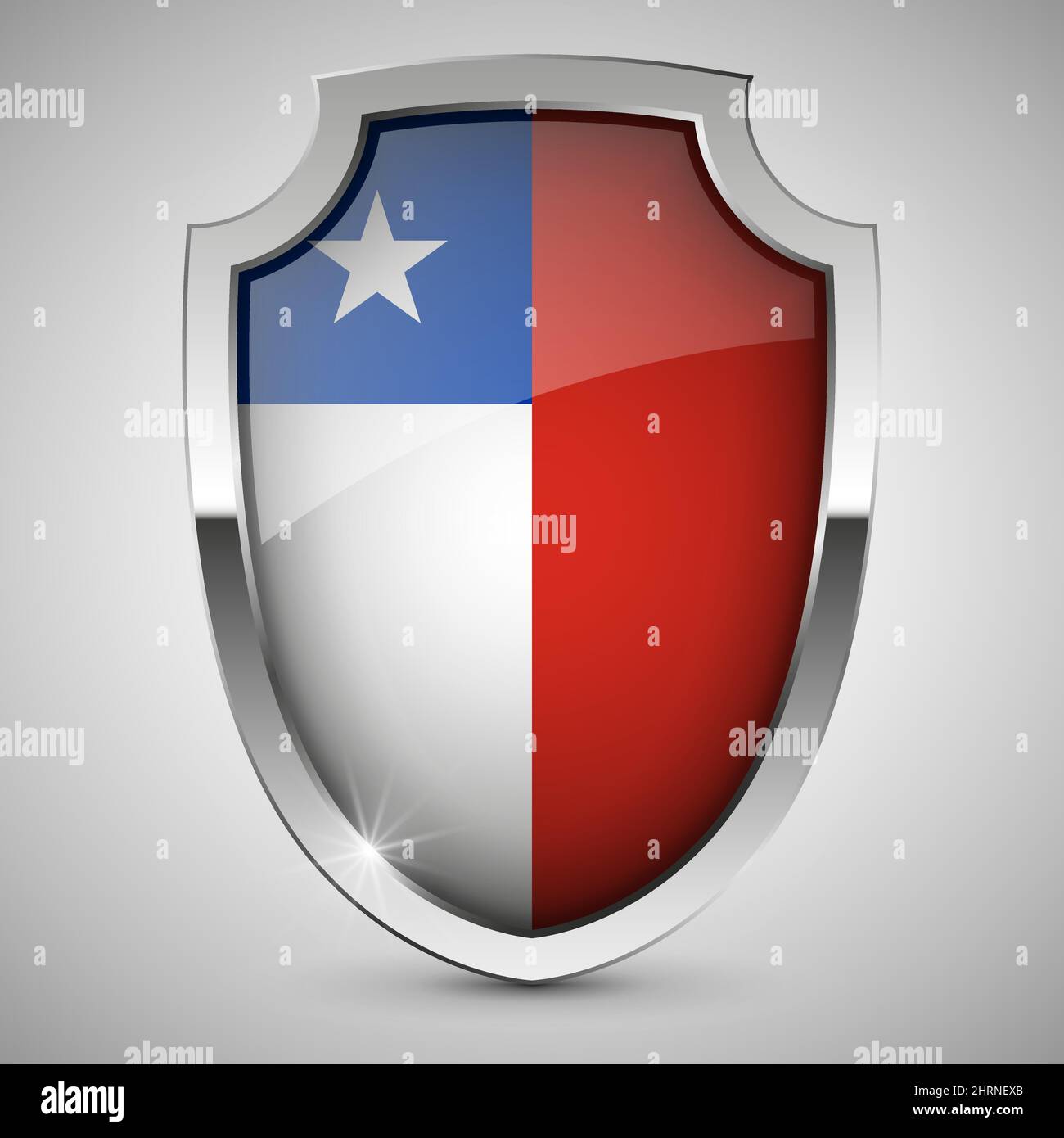EPS10 Vector Patriotic shield with flag of Chile. An element of impact ...
