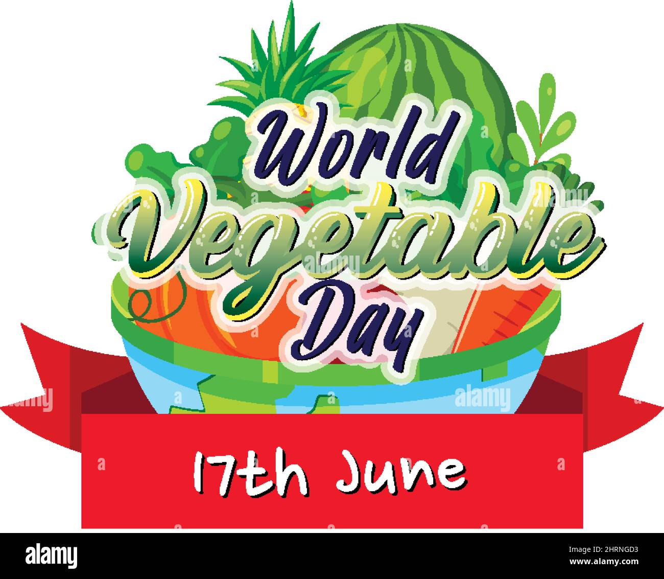 World Vegetable Day banner with vegetables and fruits illustration ...
