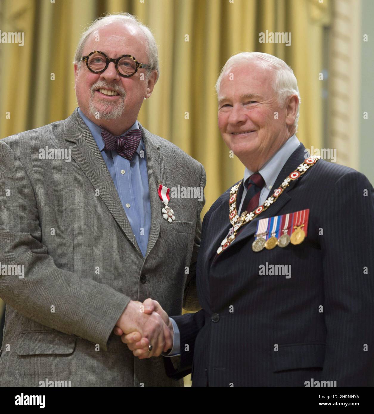 Governor General David Johnston invests, Michael Enright, from Toronto, Ont., as a Member of the ...