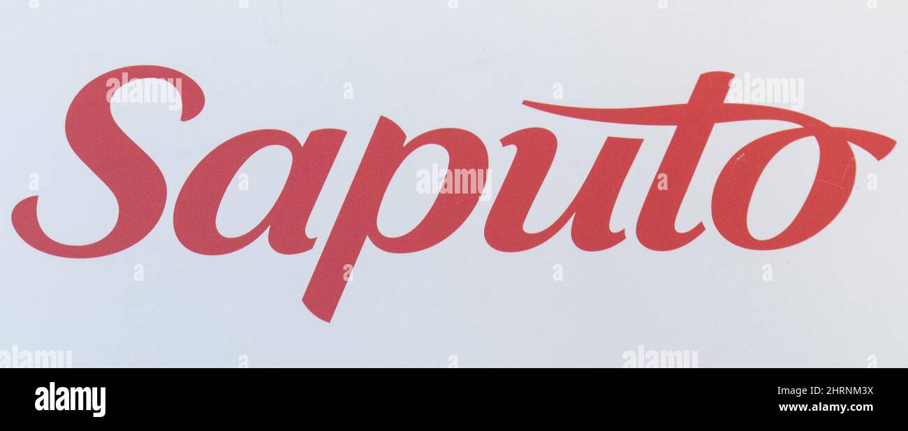 A Saputo Inc., logo is shown during the company's annual general ...