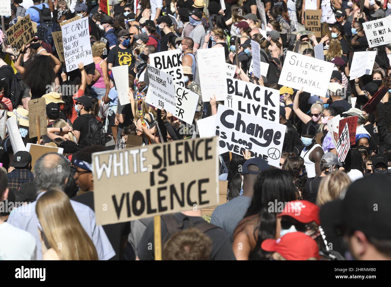 People take part in a anti-racism rally in Ottawa, Friday, June 5, 2020 ...