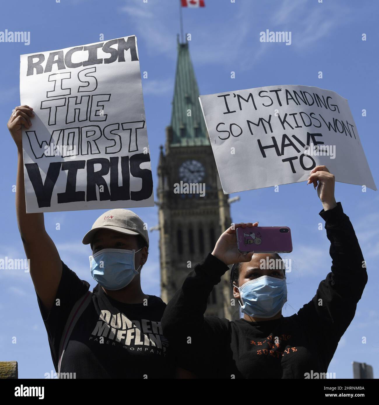 People take part in an anti-racism rally in Ottawa, Friday, June 5 ...