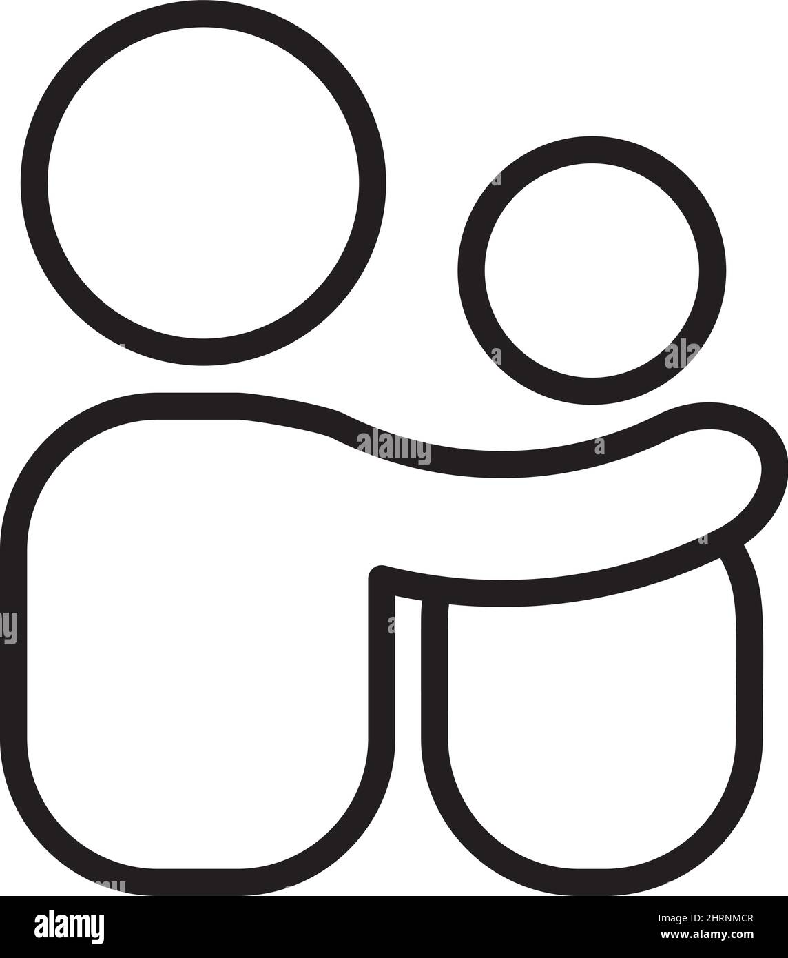 Vector simple icon Father hugging son. Happy father day isolated ...