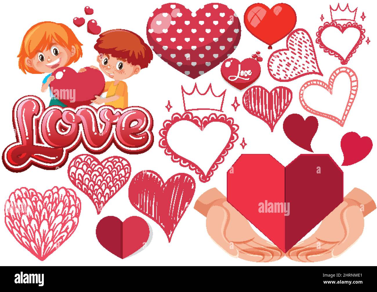 Valentine theme with many hearts illustration Stock Vector Image & Art ...