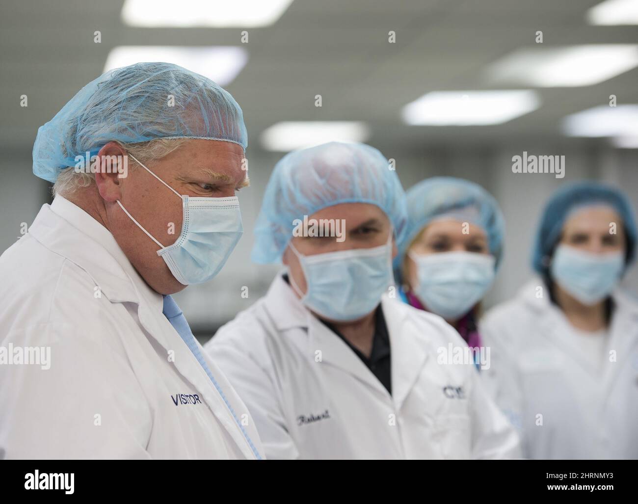 Ontario Premier Doug Ford, left, visits Canadian Hospital Specialities ...