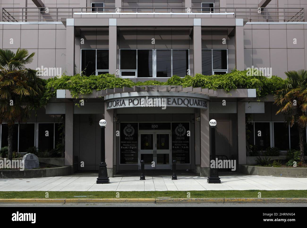 Victoria Police headquarters in Victoria, B.C. is shown on Wednesday ...