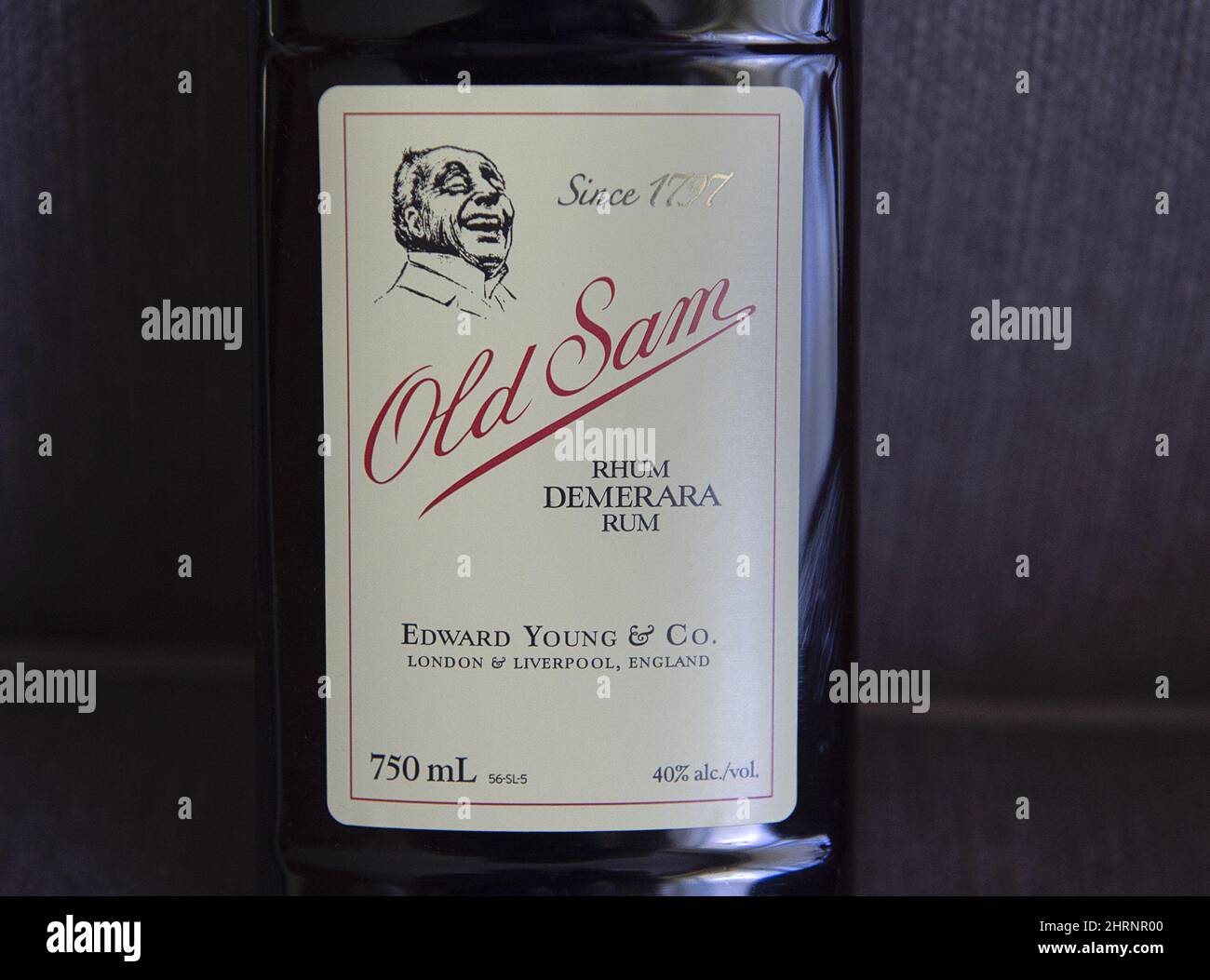 A bottle of Old Sam Demerara rum is seen in Halifax on Friday, June 19 ...