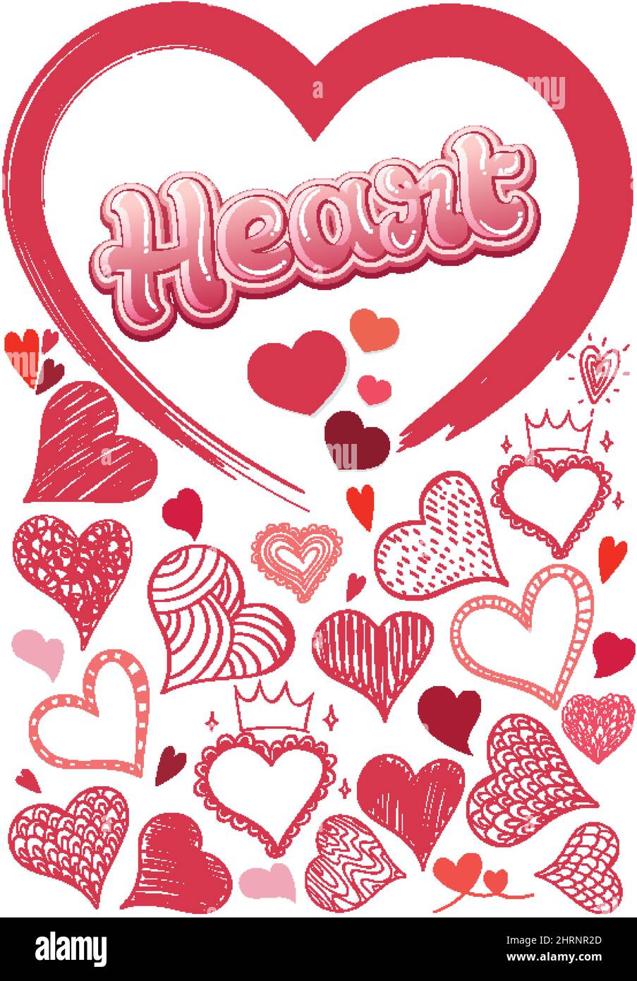 Valentine theme with many hearts illustration Stock Vector Image & Art ...