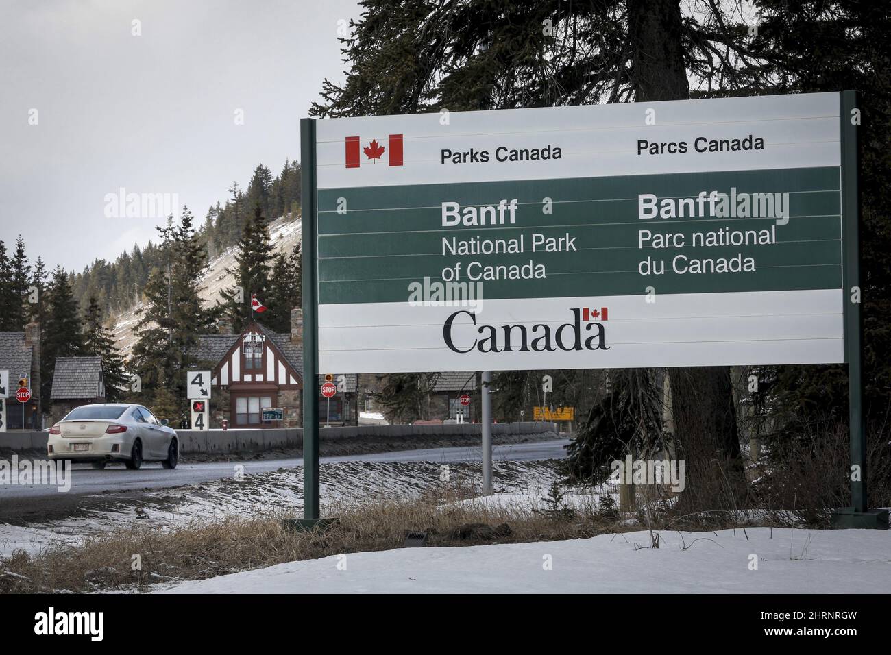 The Banff National Park entrance is shown in Banff, Alta., Tuesday ...