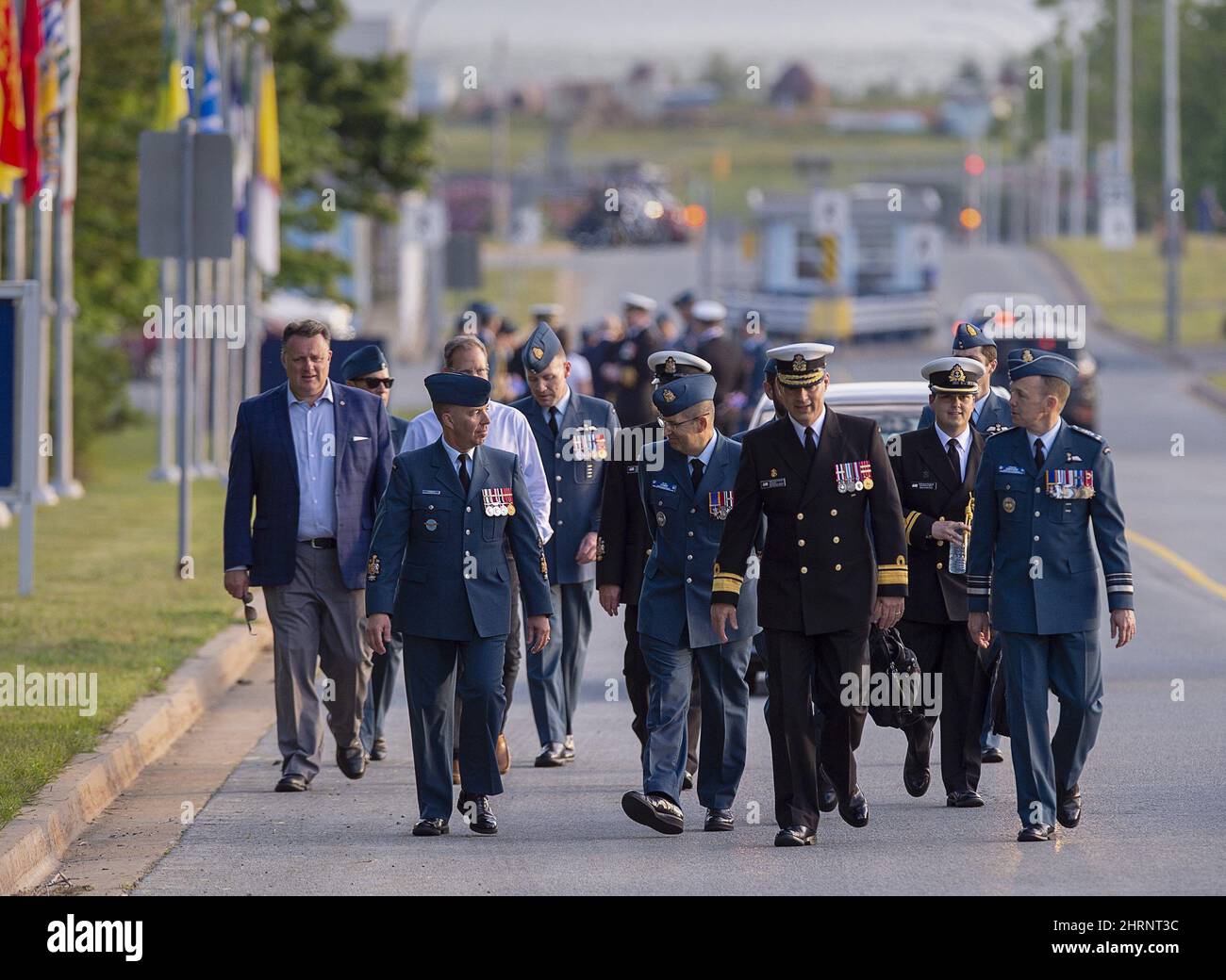 Senior military officers and dignitairies depart after attending the ...