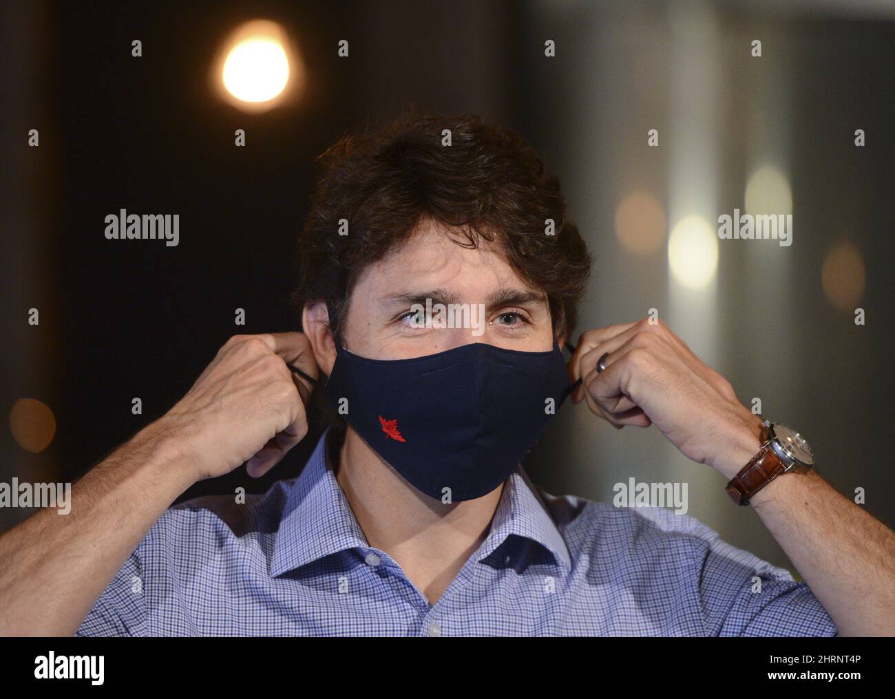 Prime Minister Justin Trudeau holds a news conference at Big Rig ...