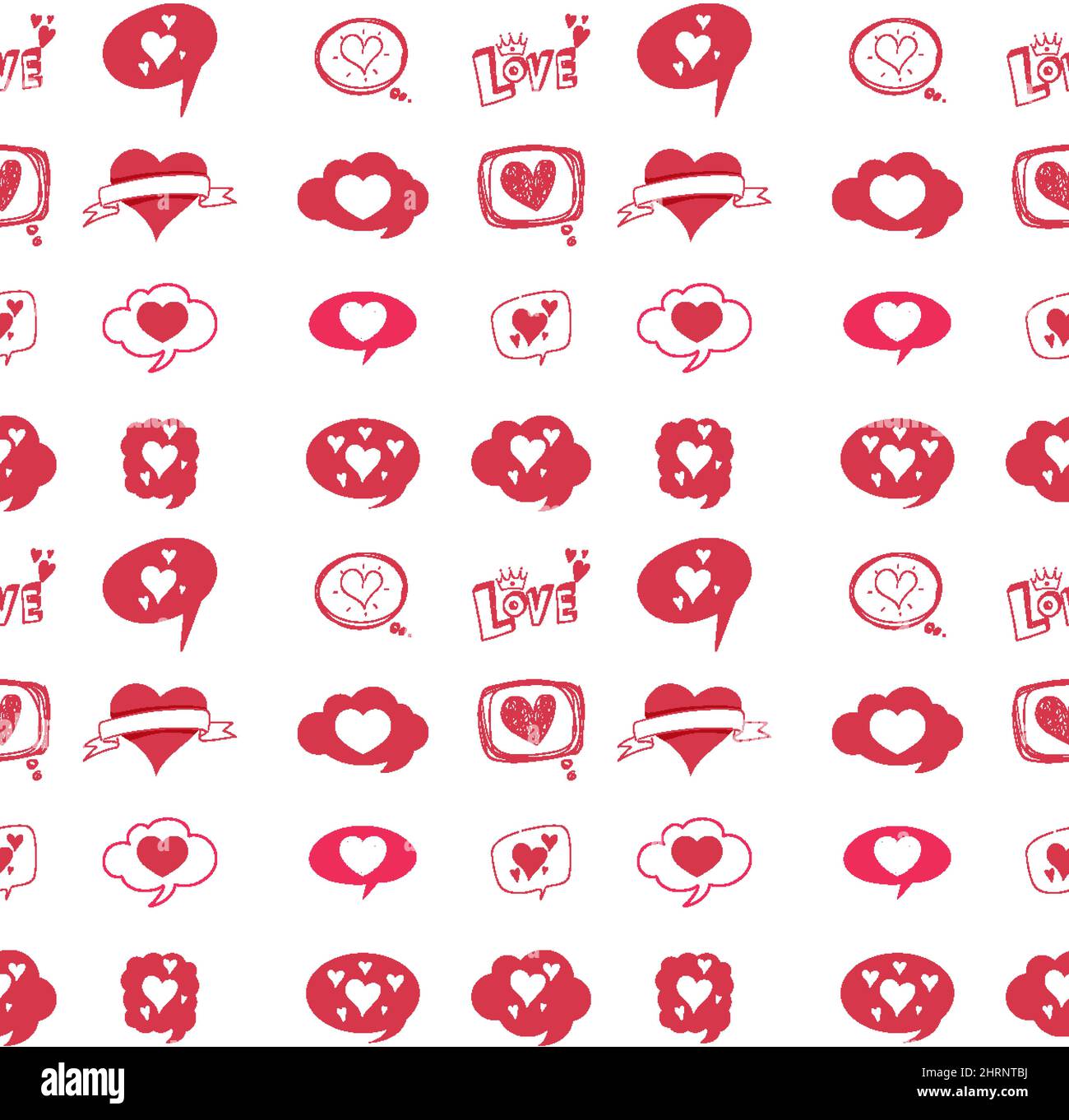 Seamless pattern of heart icons illustration Stock Vector Image & Art ...