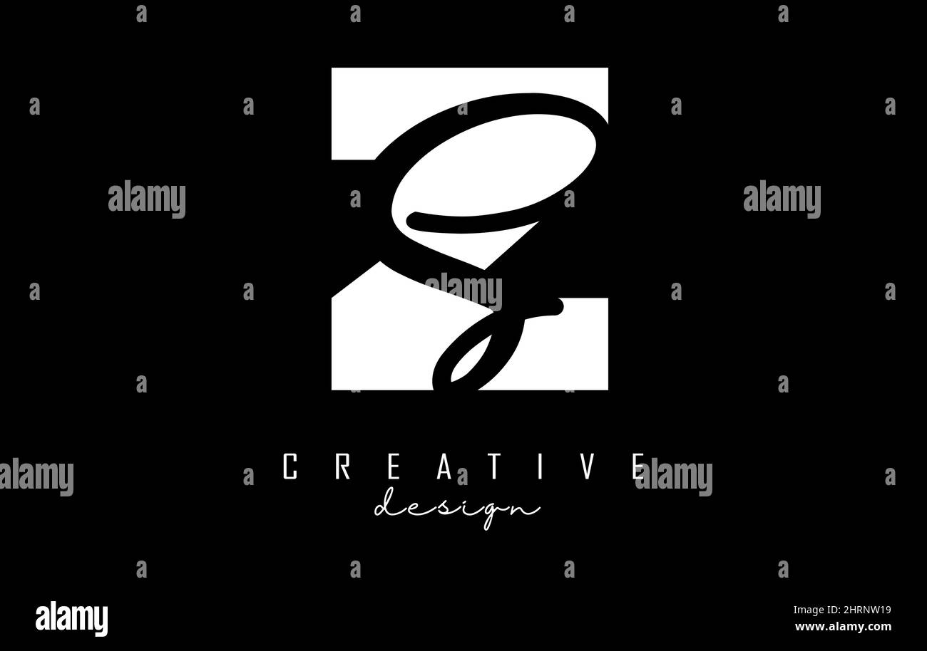 White and Black Letters ZS logo with a minimalist design. Letters Z and ...