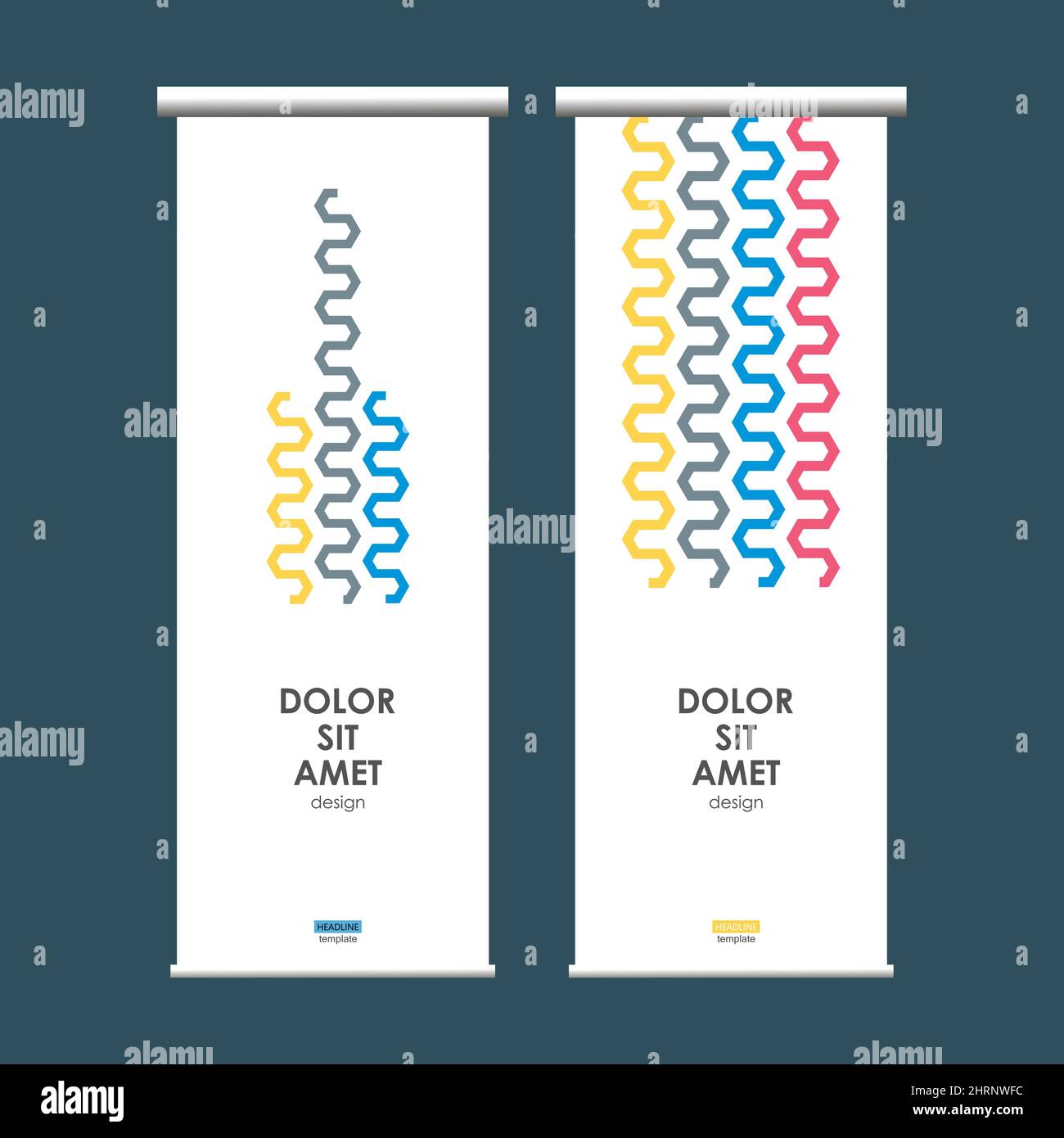 Roll up banner stand with abstract wave Stock Vector Image & Art - Alamy