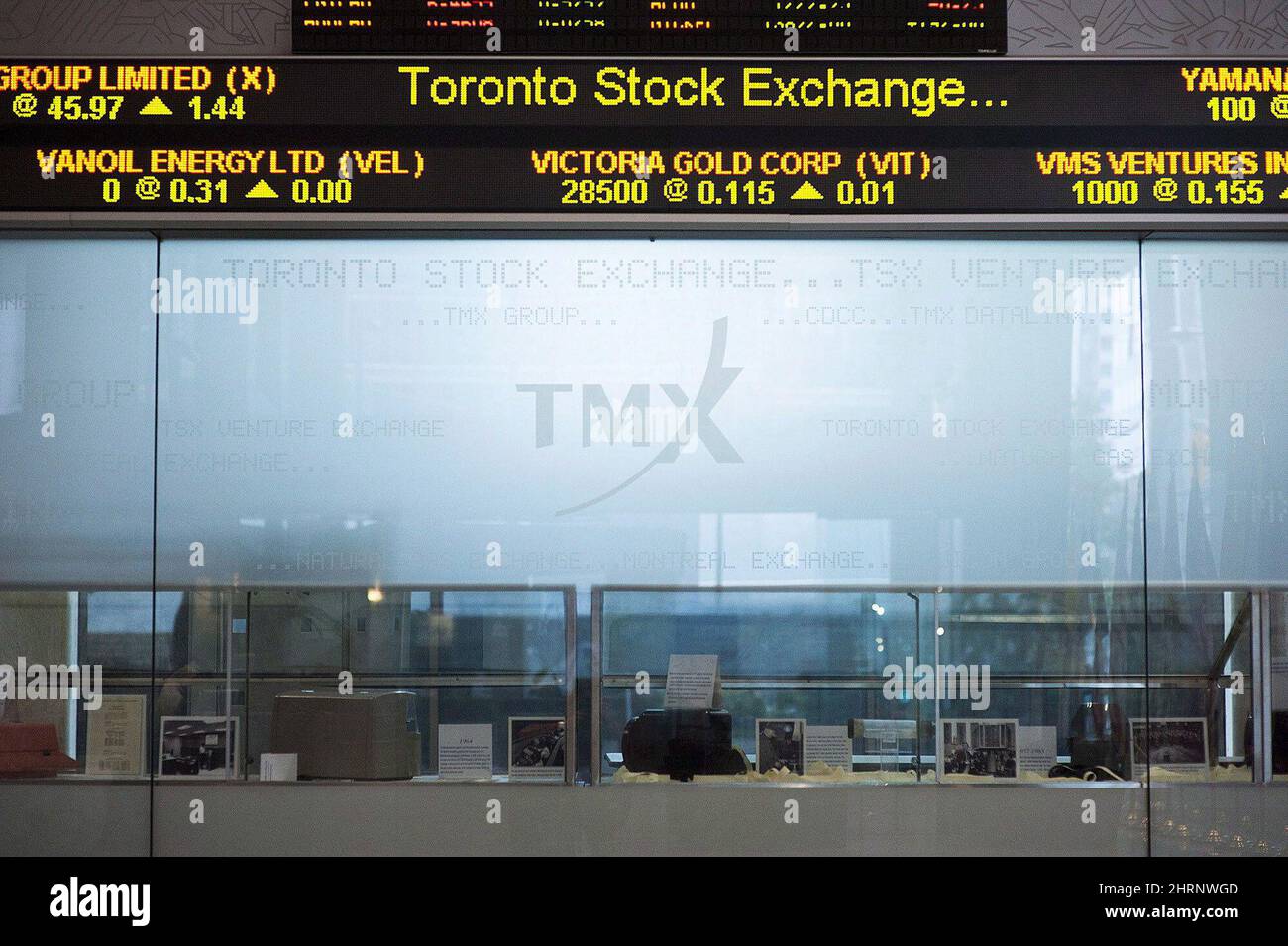The Toronto Stock Exchange Broadcast Centre is shown in Toronto on June ...
