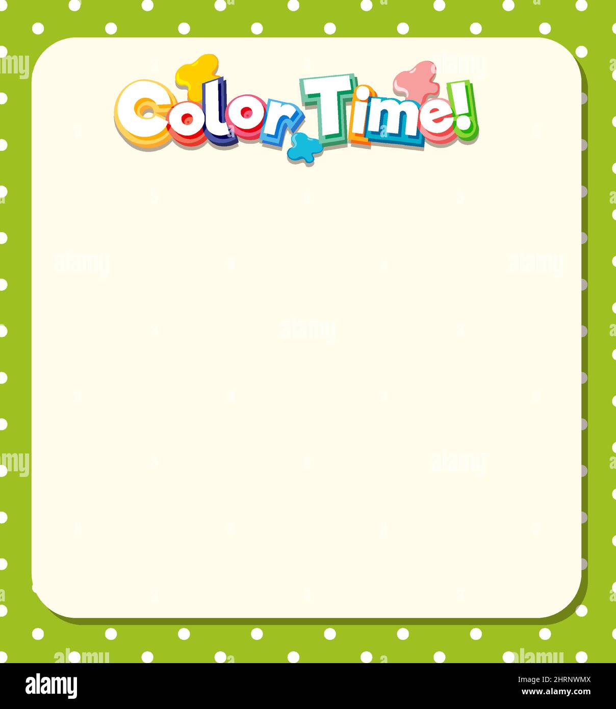Cute blank green color border for worksheet illustration Stock Vector ...