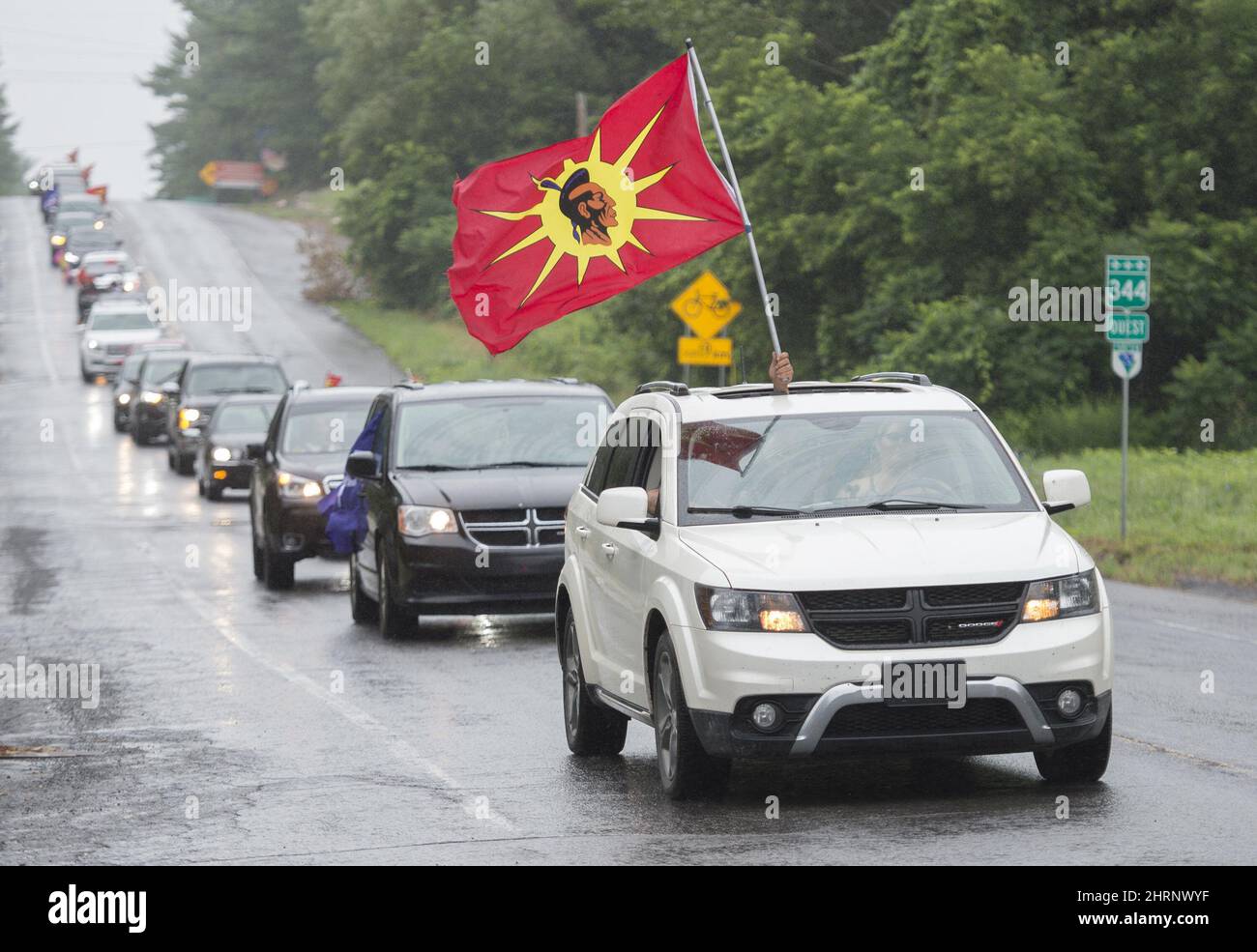 A rolling convoy is shown to commemorate the thirty year anniversary of ...