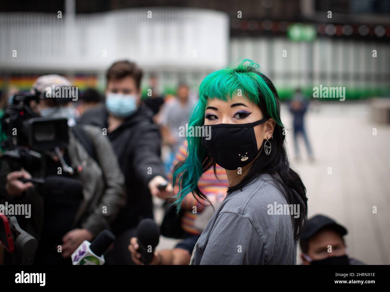 Nursing student Mona Wang attends a demonstration in Vancouver, on ...