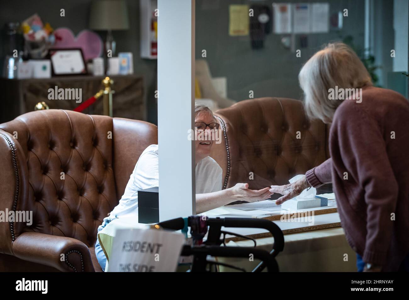 Nancy Talbot, left, looks at her 95 year-old mother Helen Talbot's ...