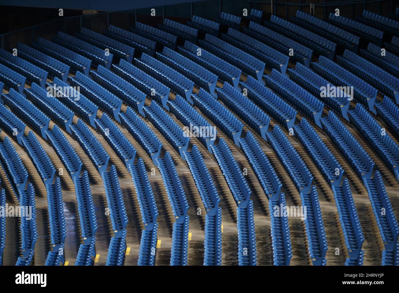 Empty seats are seen inside the Rogers Centre during batting practice ...