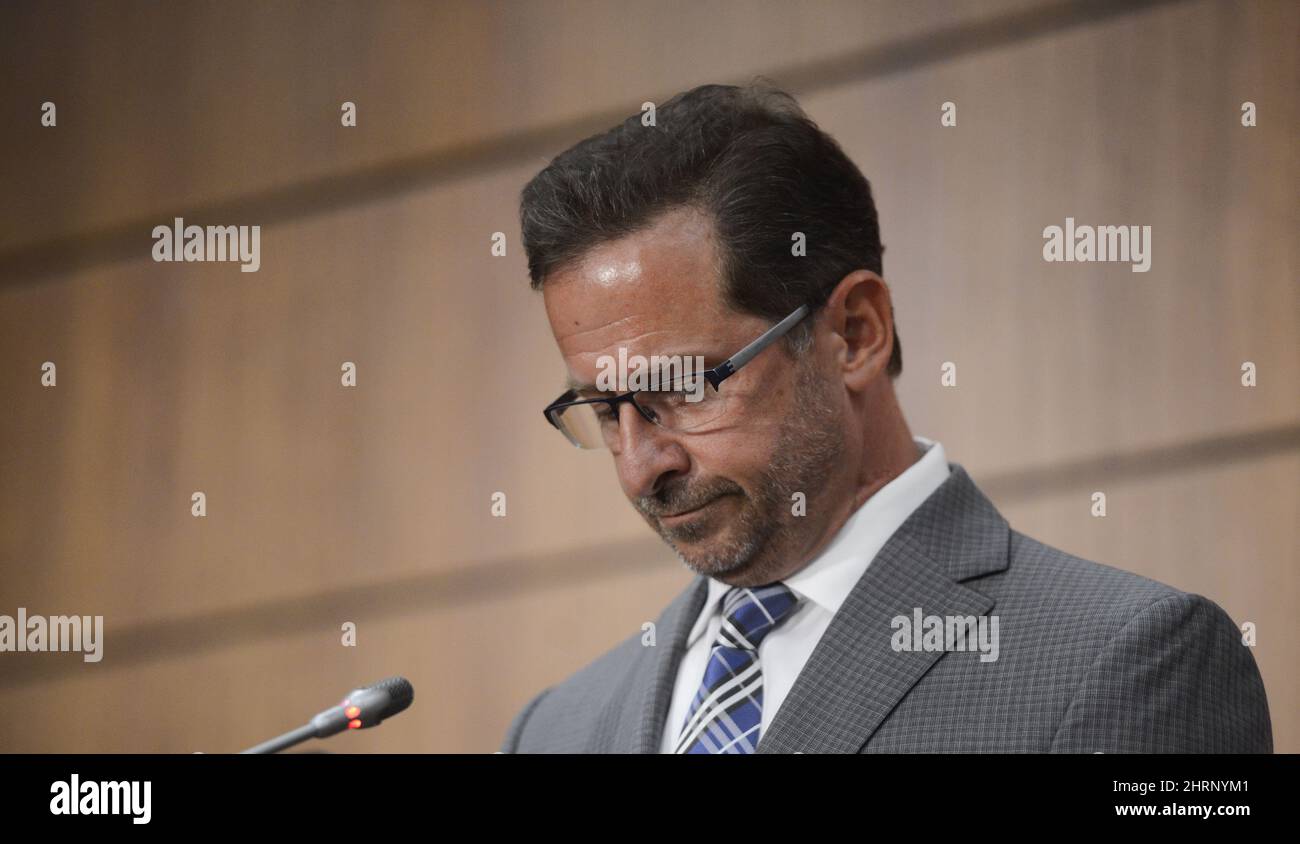 Bloc Quebecois leader Yves-Francois Blanchet holds a press conference ...