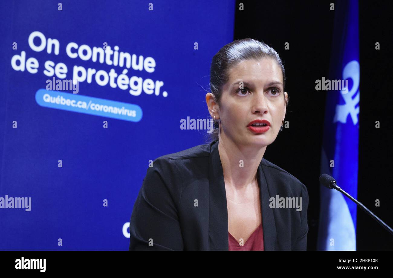 Quebec Deputy Premier Genevieve Guilbault provides an update of the ...