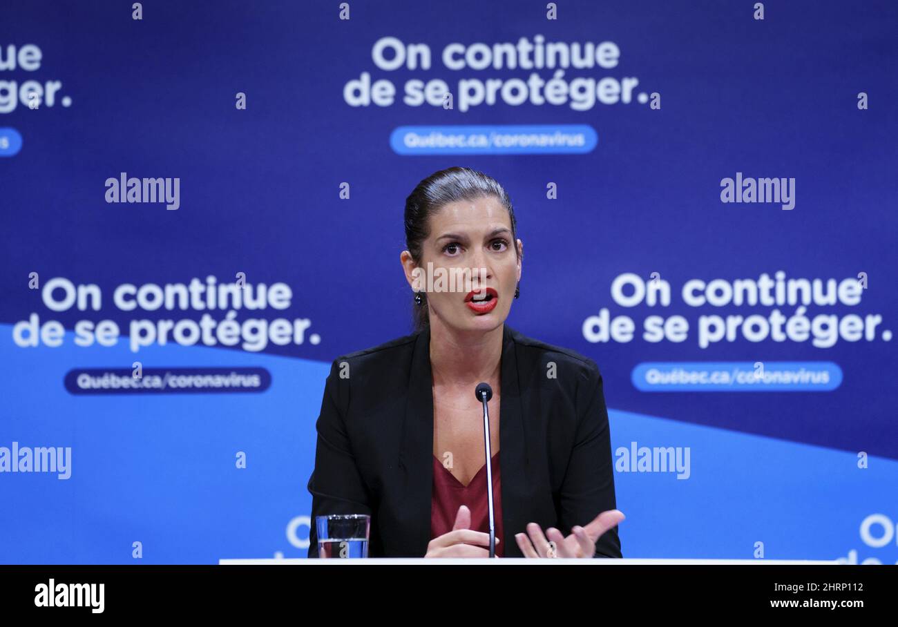 Quebec Deputy Premier Genevieve Guilbault provides an update of the ...