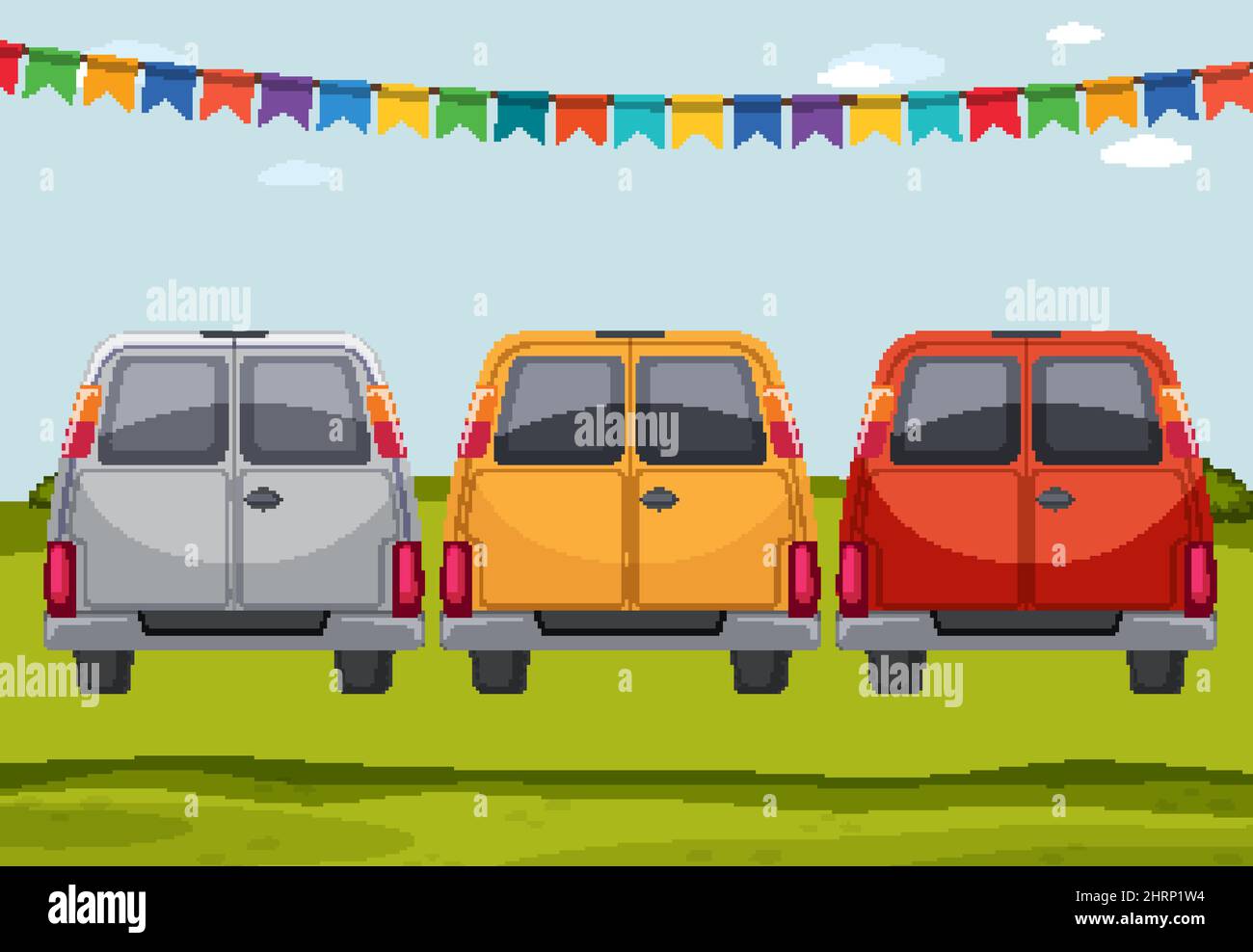 Back of car at the garden illustration Stock Vector Image & Art - Alamy