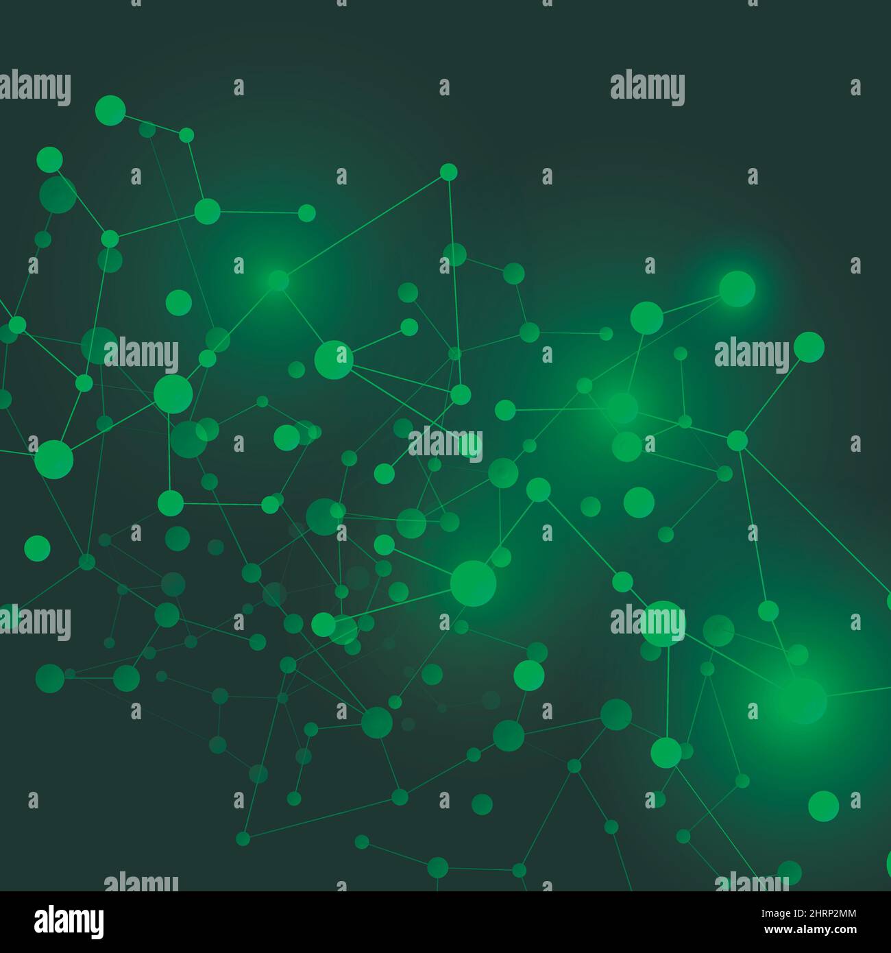 Connect green lines. Abstract technology glowing line and dots Stock ...