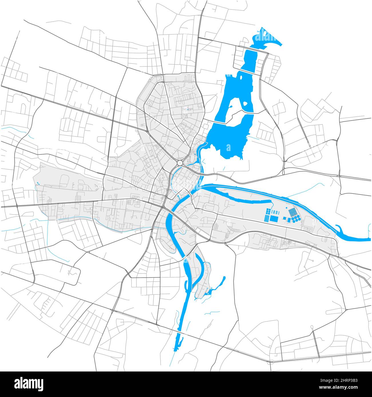 Spandau, Berlin, DEUTSCHLAND, high detail vector map with city ...