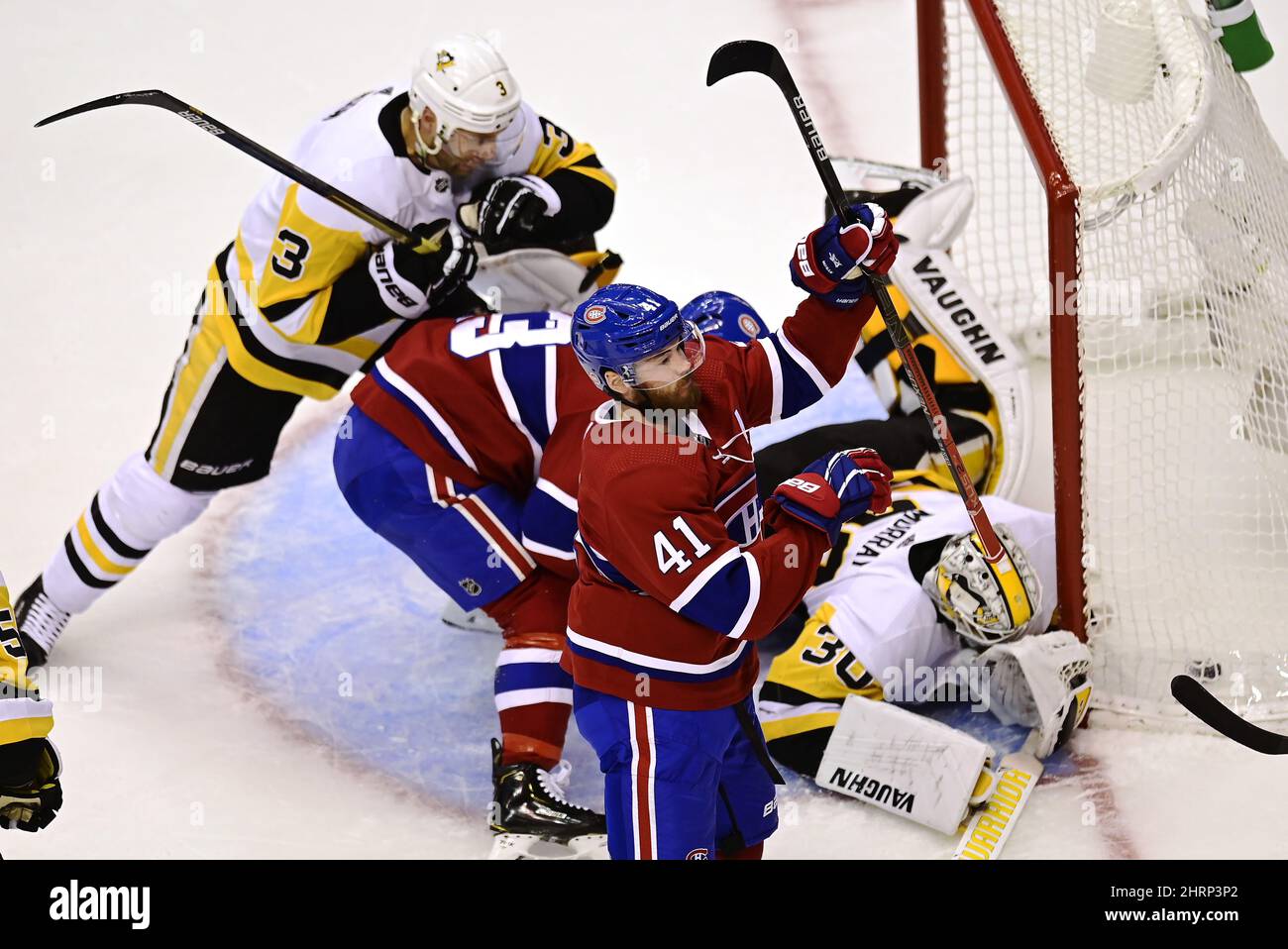 Montreal Canadiens' Paul Byron (41) celebrates his goal on Pittsburgh ...
