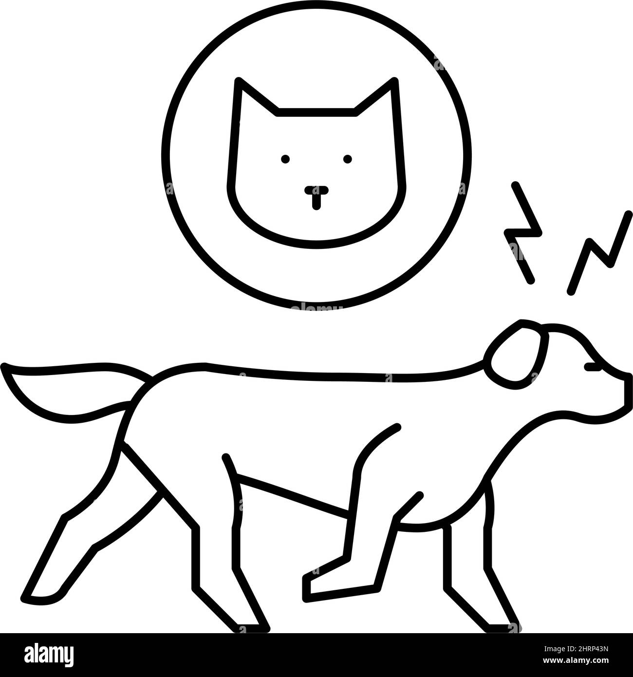 dog chasing cat line icon vector illustration Stock Vector Image & Art ...
