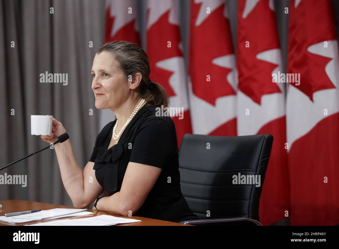 Deputy Prime Minister Chrystia Freeland speaks during a press ...