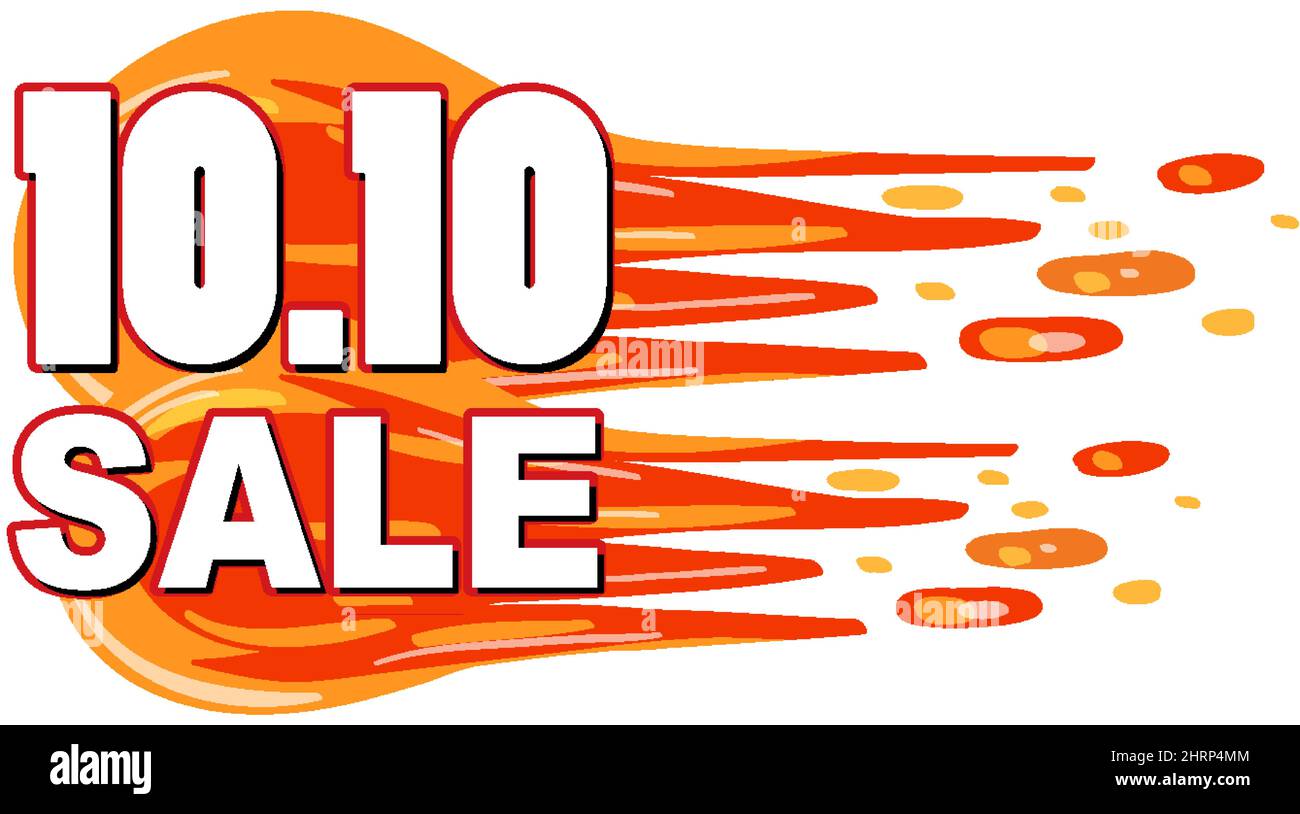 10.10 Sale promotion fire banner illustration Stock Vector Image & Art ...