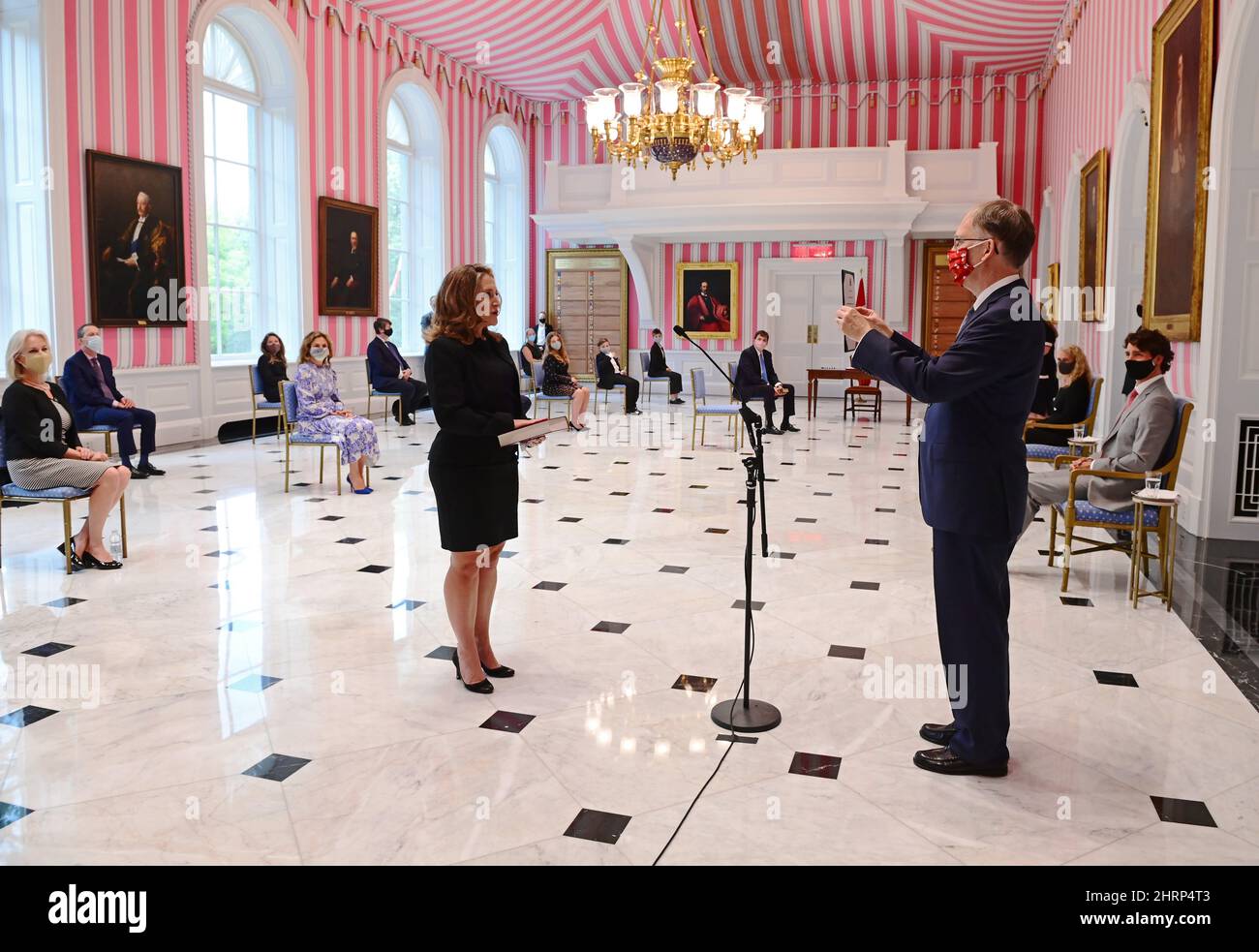 Chrystia Freeland is sworn in as Finance Minister by Clerk of the Privy ...
