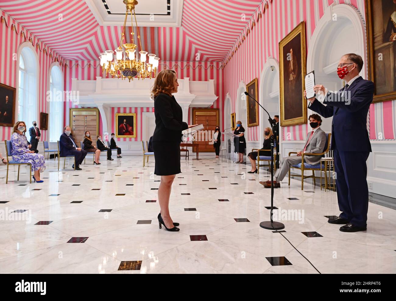 Chrystia Freeland is sworn in as Finance Minister by Clerk of the Privy ...