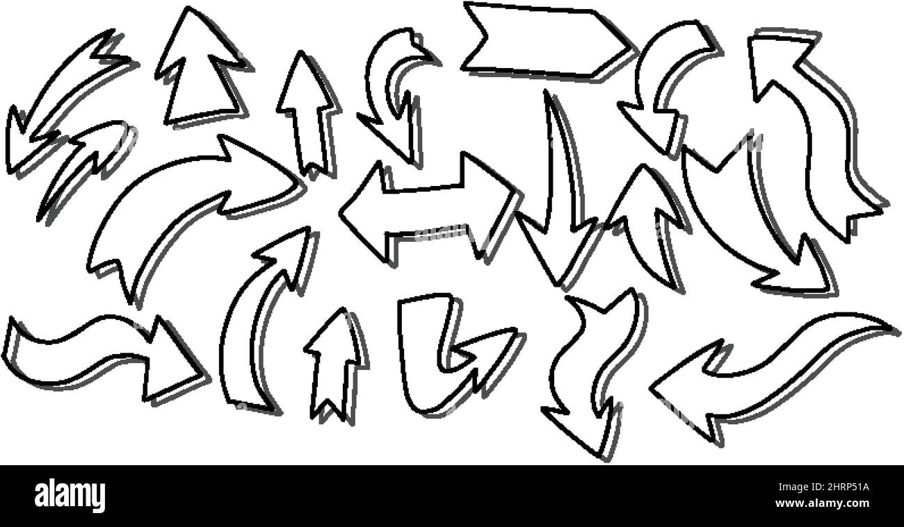 Direction sign in different directions Black and White Stock Photos ...