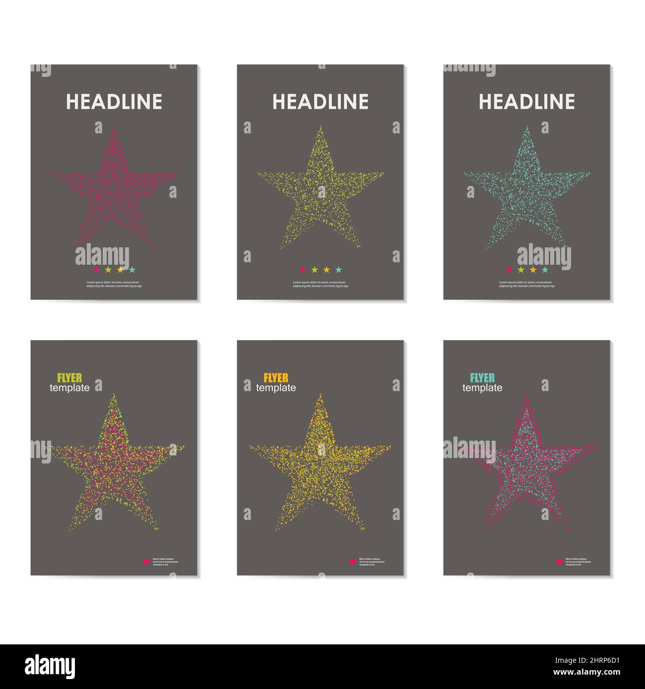Six vector business brochure design with star symbol Stock Vector Image ...