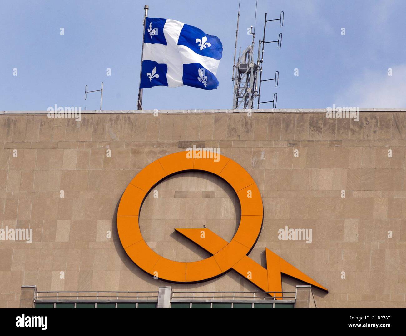 A Hydro Quebec logo is seen on their head office building in Montreal ...