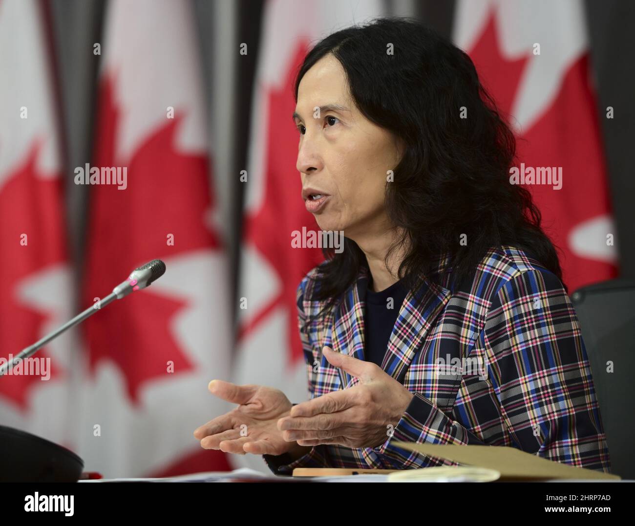Chief Public Health Officer Dr. Theresa Tam holds a press conference in ...