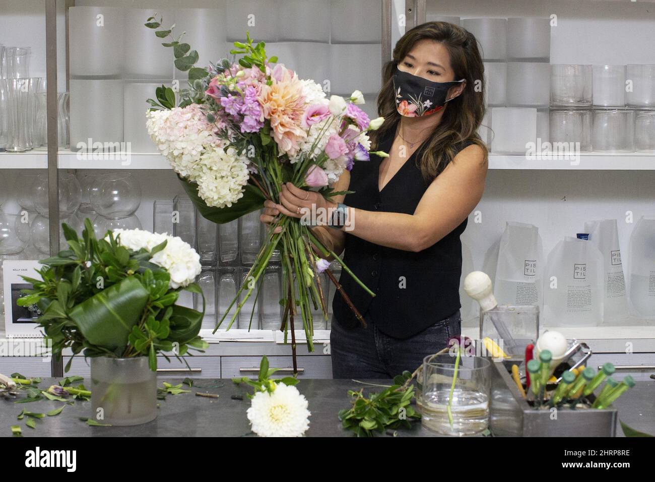 Yvonne Yang, owner of Pistil Flowers, is pictured in her Toronto store ...