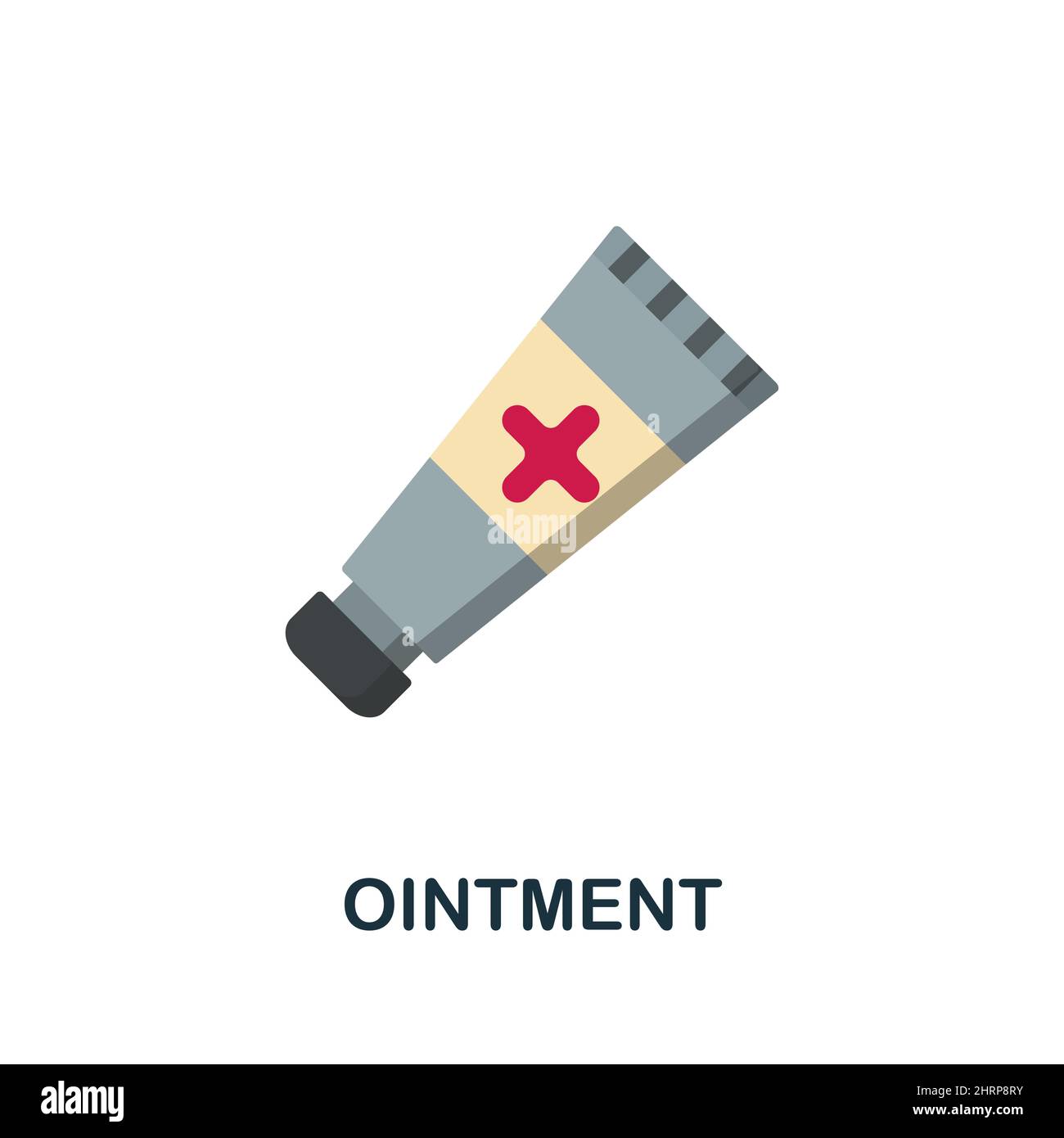 Ointment flat icon. Colored element sign from cosmetics collection ...