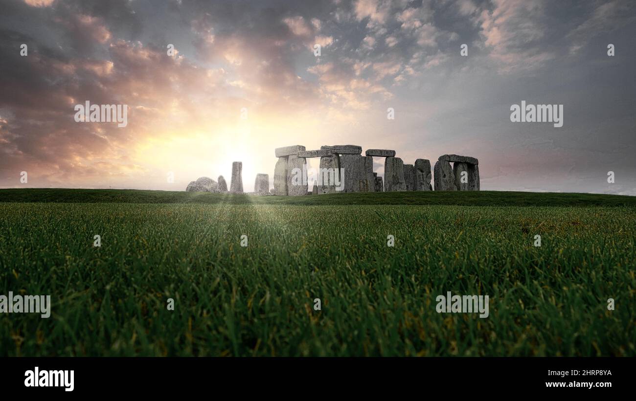 Scenic sunset over the Stonehenge Stock Photo - Alamy