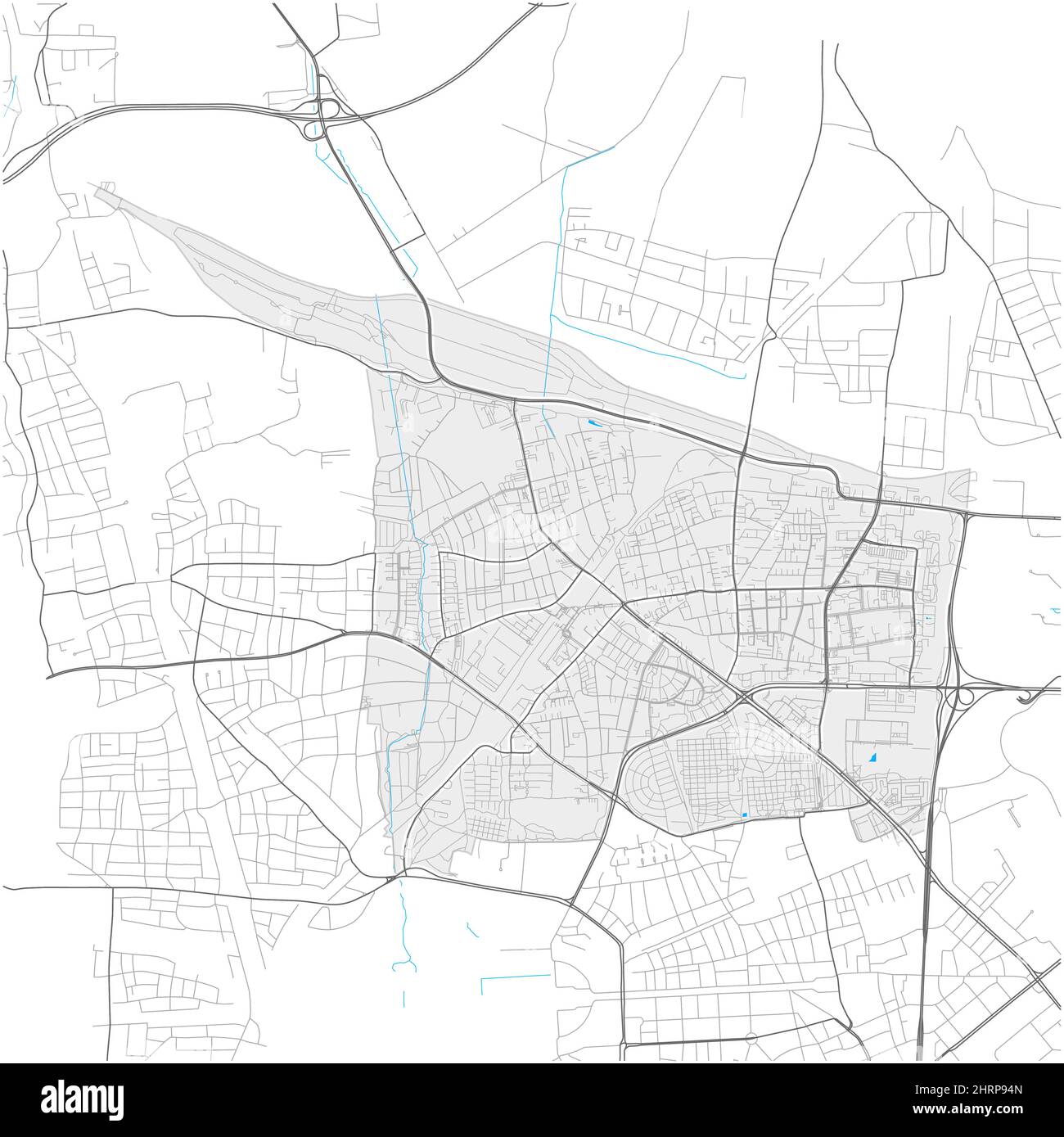 Moosach, München, DEUTSCHLAND, high detail vector map with city ...
